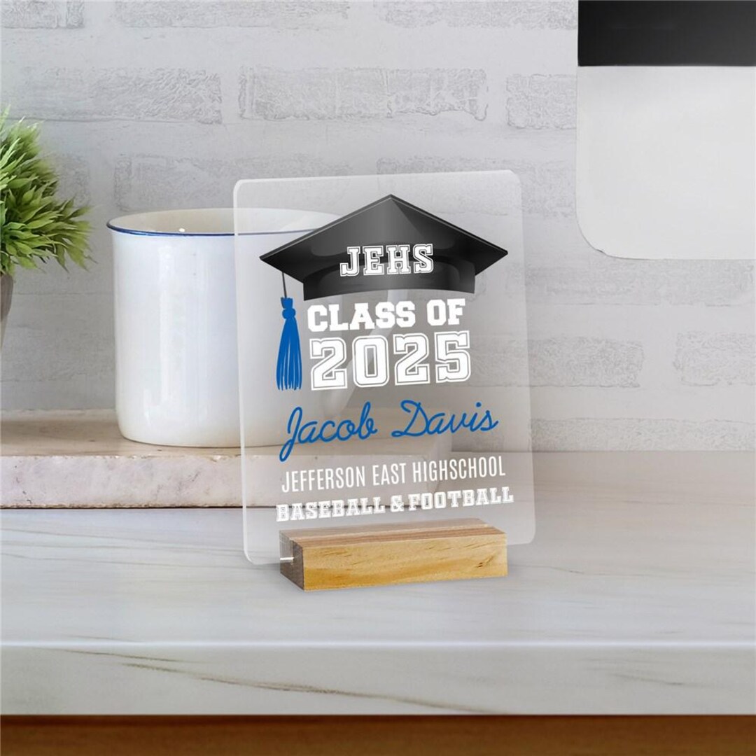 Personalized Graduation Cap Acrylic Tabletop Sign, College Graduation ...