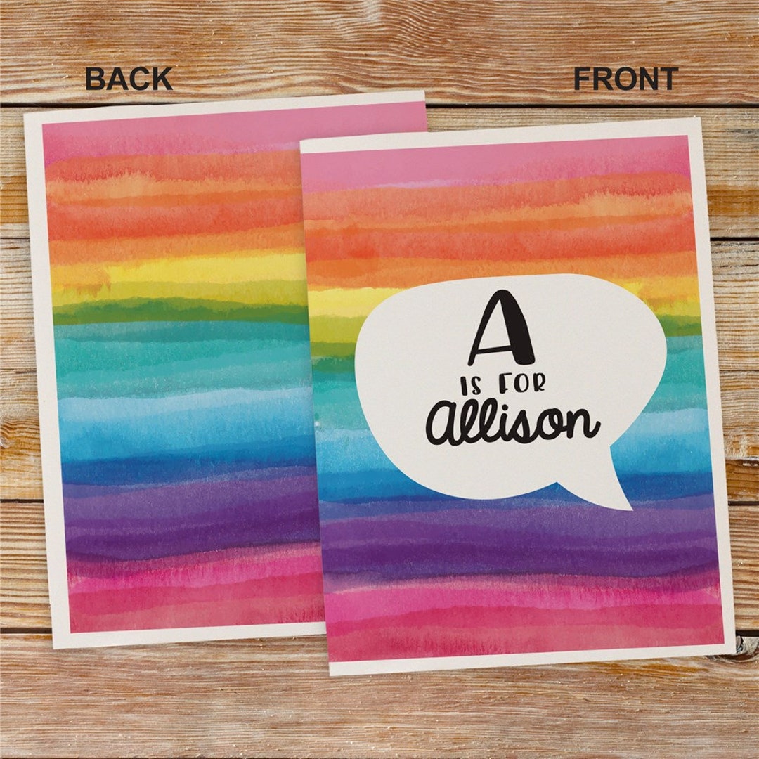 Watercolor Rainbow Personalized Folder Set, Set of 2 Back to School ...