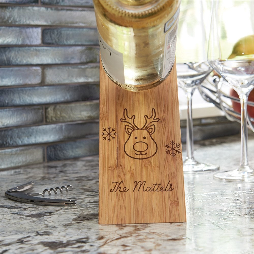 Christmas Engraved Wine Bottle Holder, Wine Bottle Balancer ...