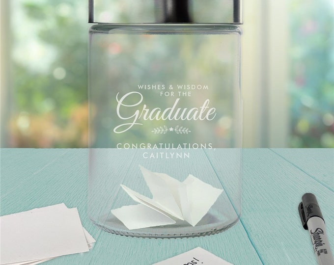 Graduation Wishes & Memories Personalized Jar, Gifts for Grads ...