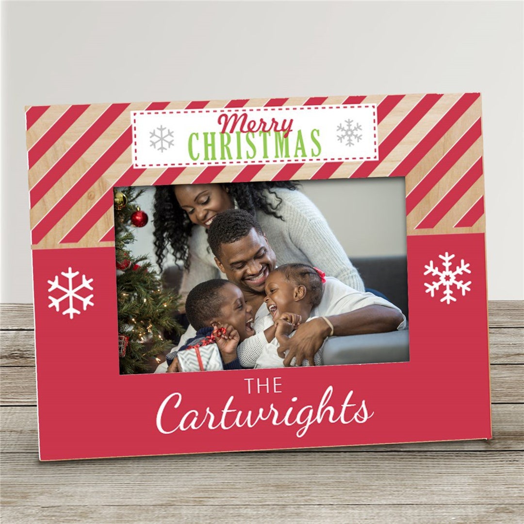 Merry Christmas Personalized Picture Frame, Christmas Frame, Holiday ...