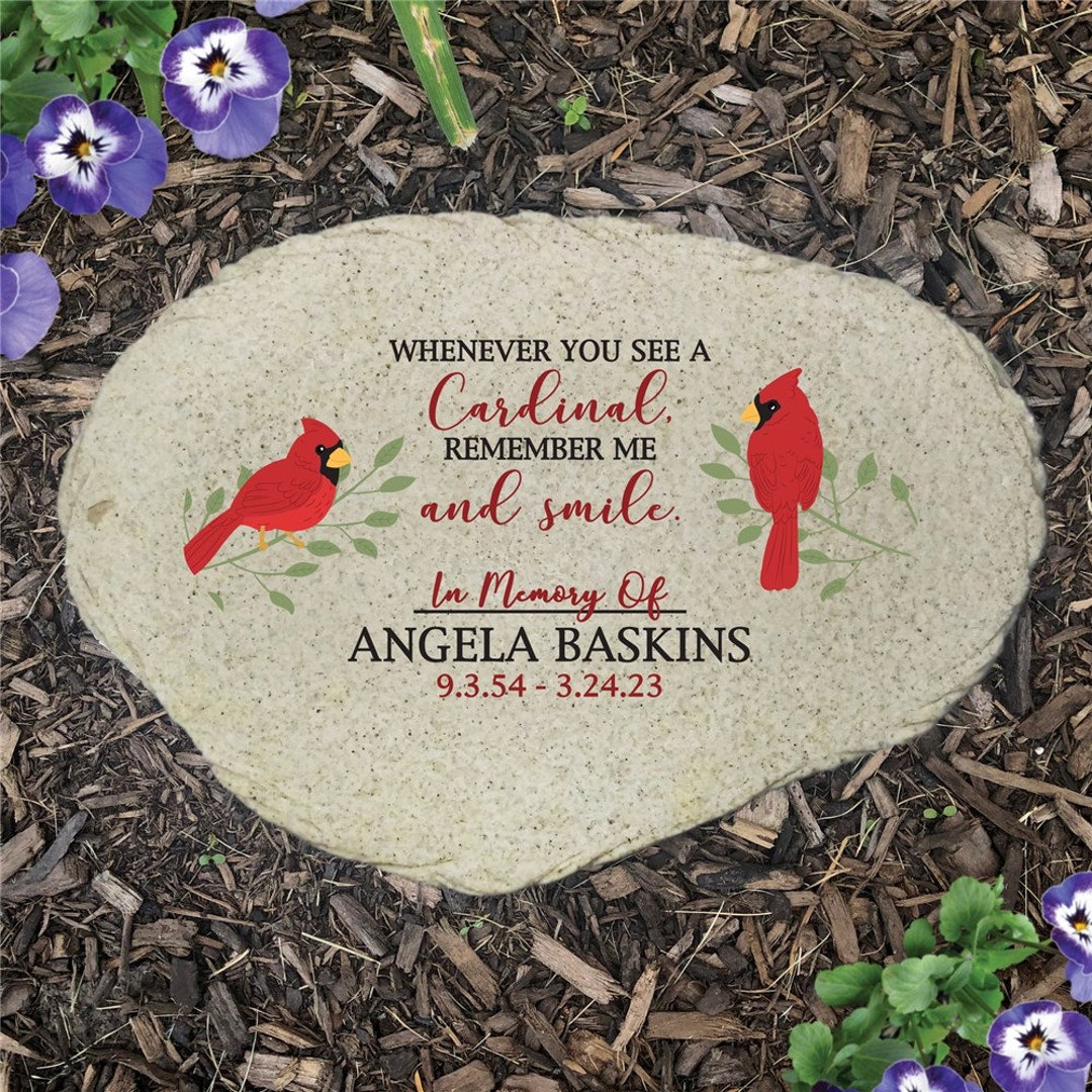 Remember Me Cardinals Personalized Memorial Garden Stone, Cardinal ...