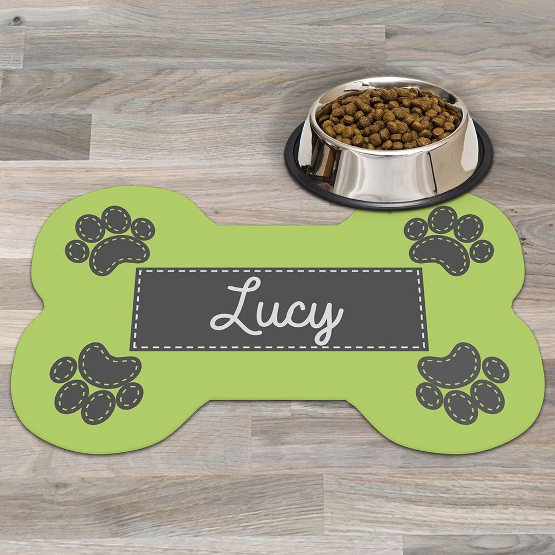 Personalized Dog Paws Bone Shaped Mat, Dog Supplies, Custom Pet Gift ...