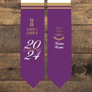Your School Colors Personalized Stripes Graduation Stole, Grad Gift ...