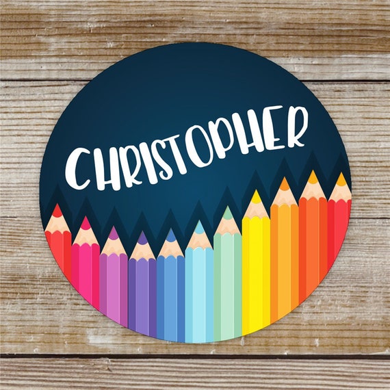 Personalized Colored Pencil Stickers Personalized Back to - Etsy
