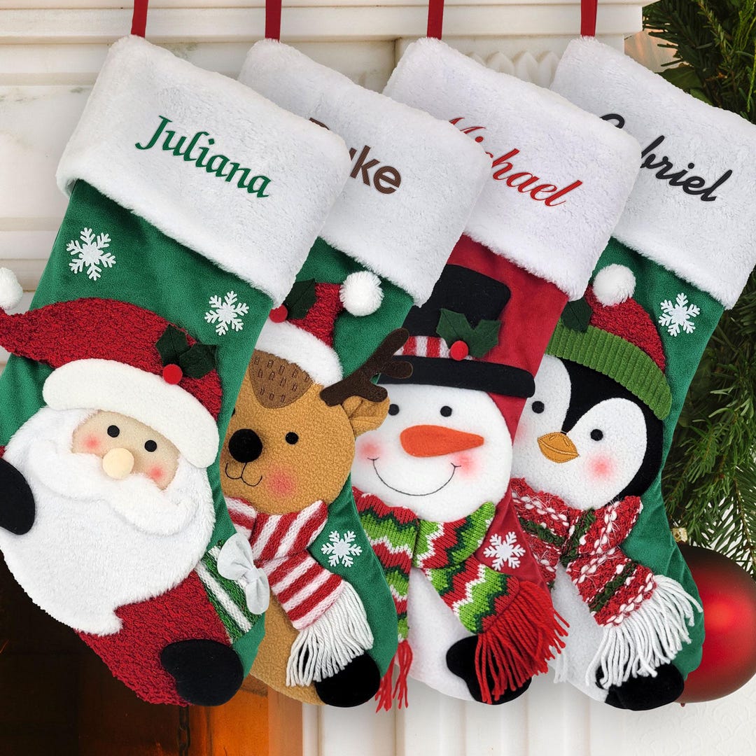 Personalized Christmas Stocking With Name, Christmas Character Stocking ...