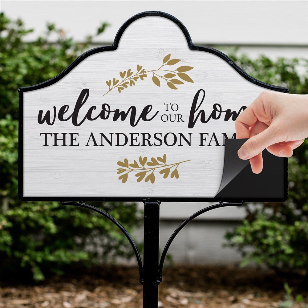 Welcome to Our Home Personalized Magnetic Sign Set Garden - Etsy