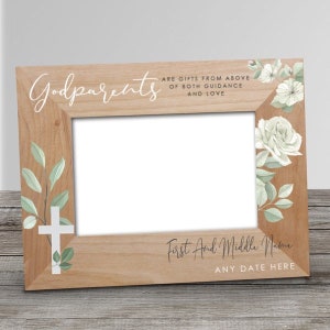 Personalized Godparents Wood Picture Frame, Religious Picture Frame ...
