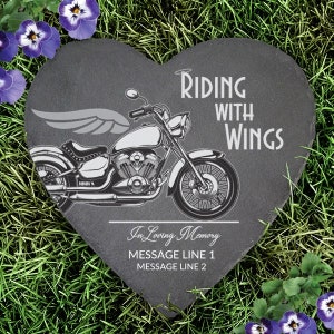 Personalized in Loving Memory Slate Stone, Memorial Garden Stone, Heart ...