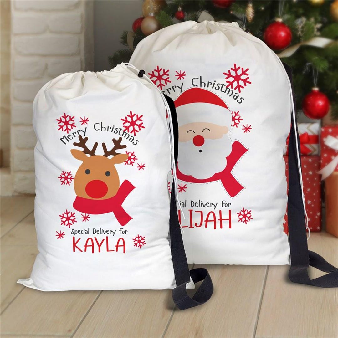 Personalized Christmas Present Bag, Santa Bag, Large Gift Bag for Kids ...