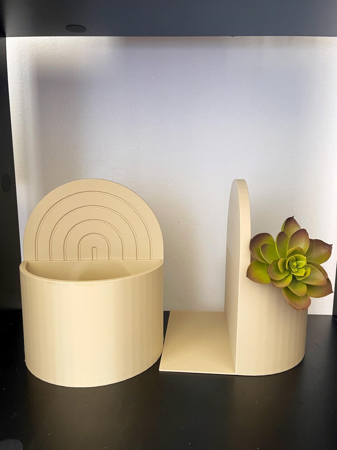 Boho Rainbow Planter Bookend, 3D Printed Bookends, Succulent Planter ...