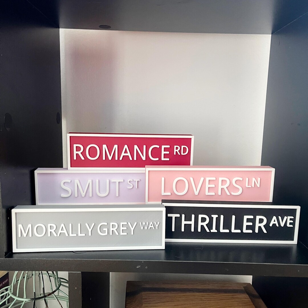 Custom Library Street Sign, 3D Printed Bookshelf Sign, Self Standing ...