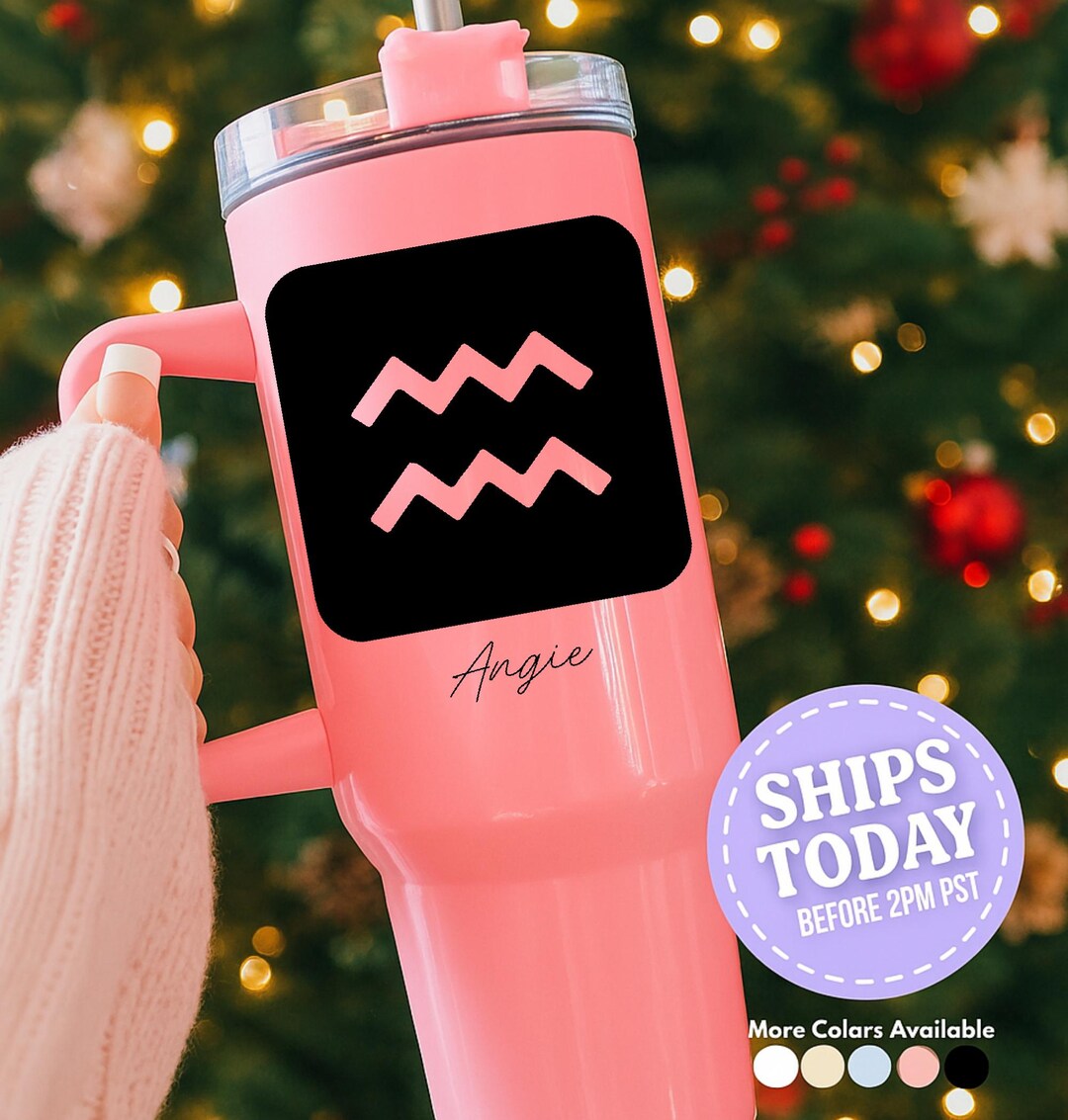 Aquarius Zodiac Sign Tumbler, Personalized Astrology Cup, Horoscope ...