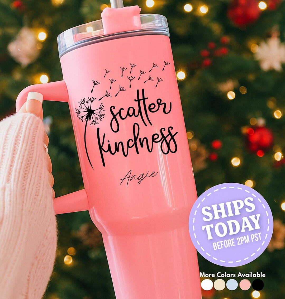 Scatter Kindness Dandelion Tumbler, Personalized Inspirational Cup ...
