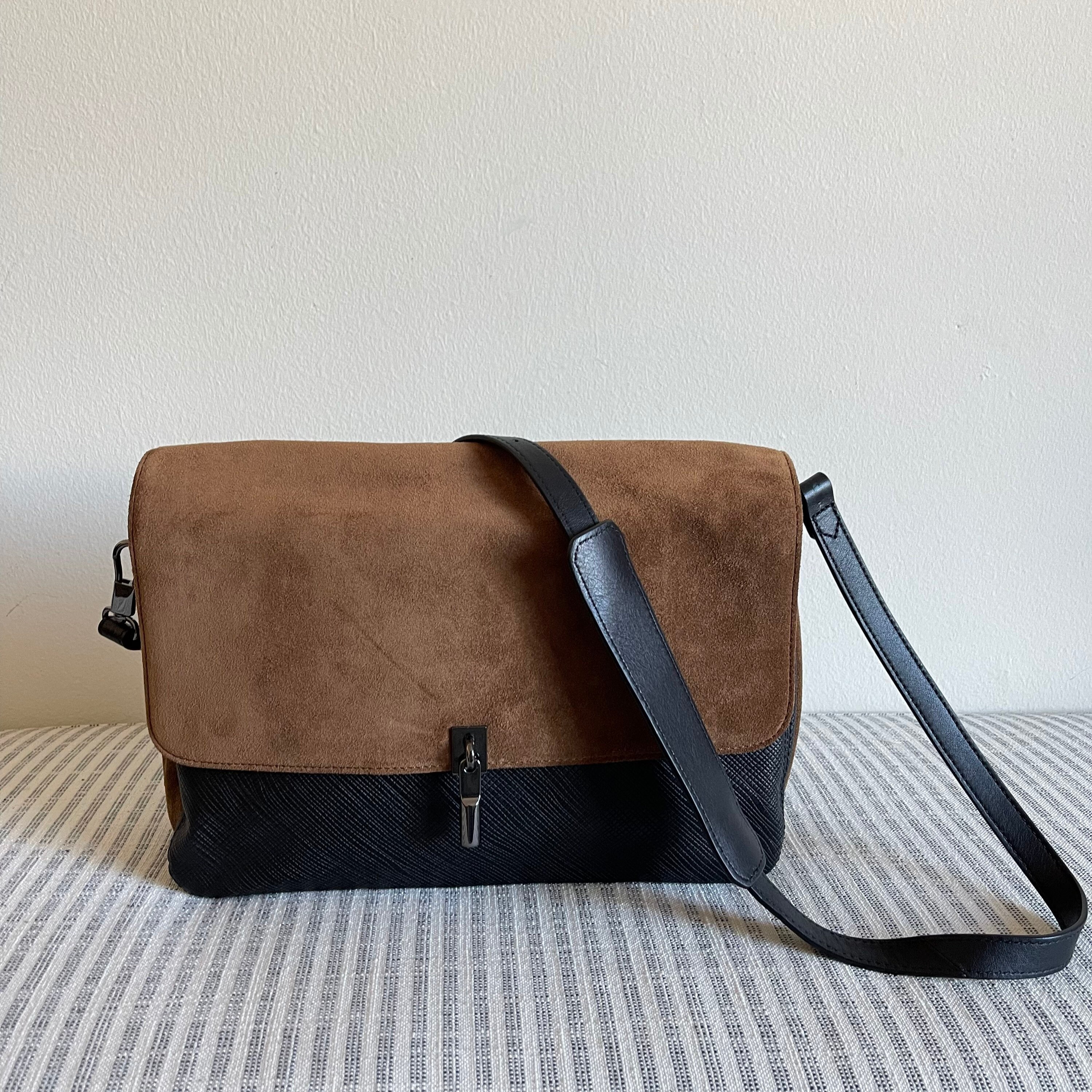 Elizabeth James Suede Leather Bag in Rust and Black - Etsy