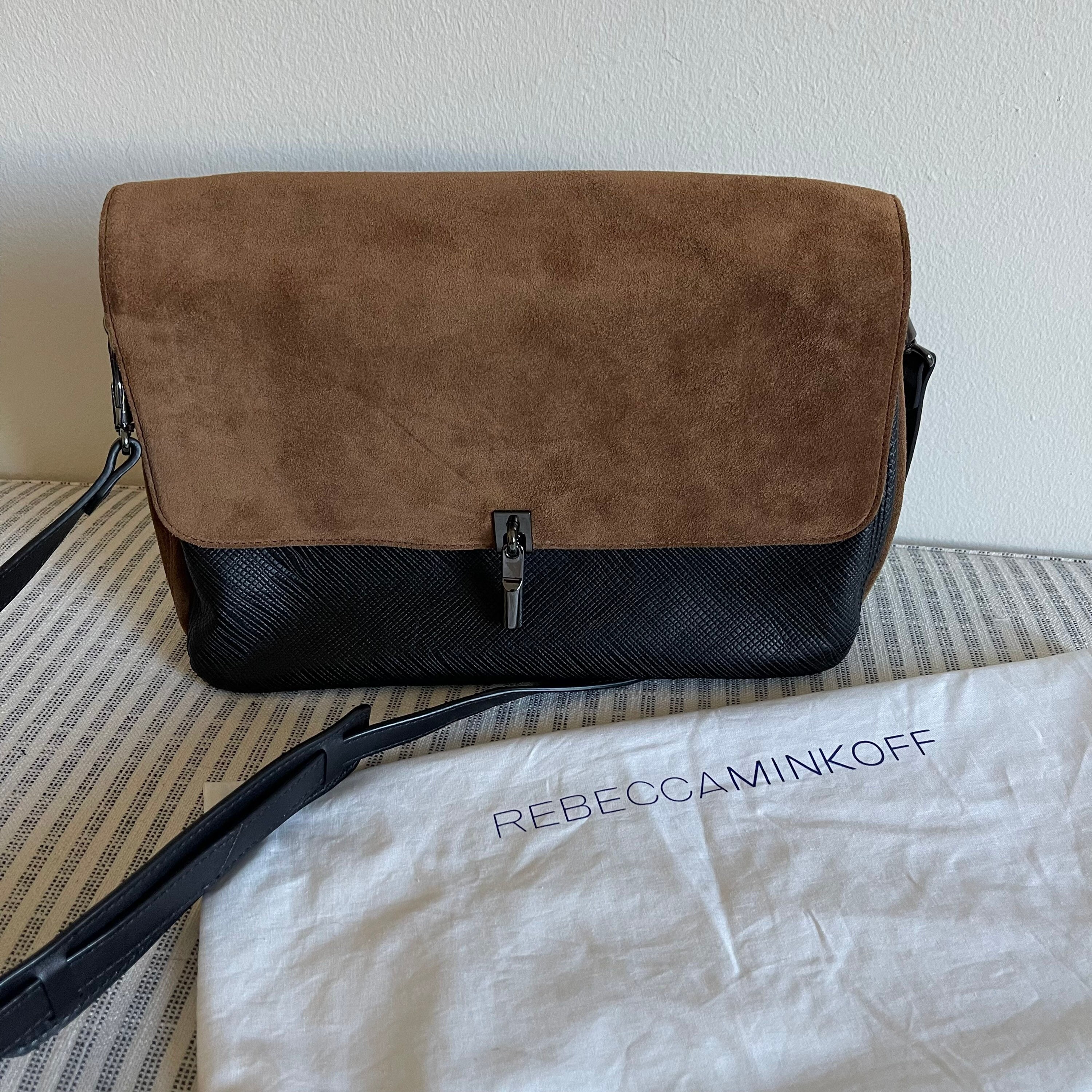 Elizabeth James Suede Leather Bag in Rust and Black - Etsy
