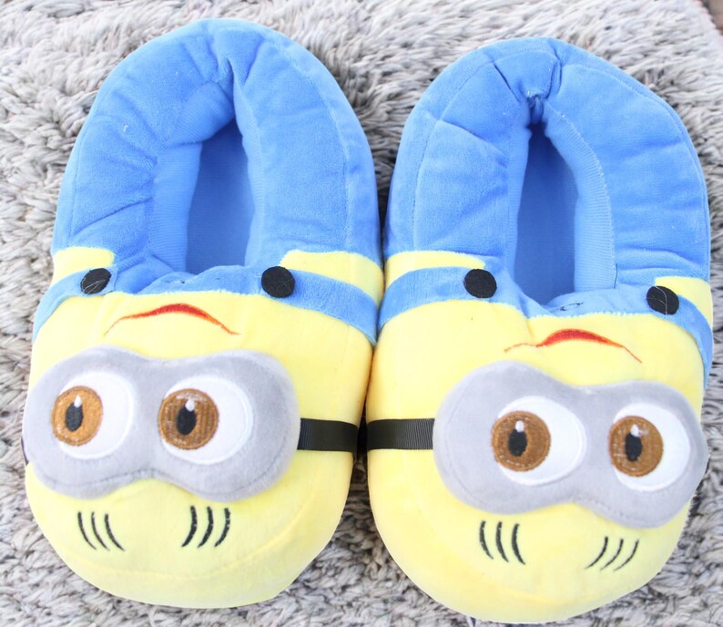 Minions Slippers, Minion Kawaii Cartoon Indoor Warm Plush Shoes ...