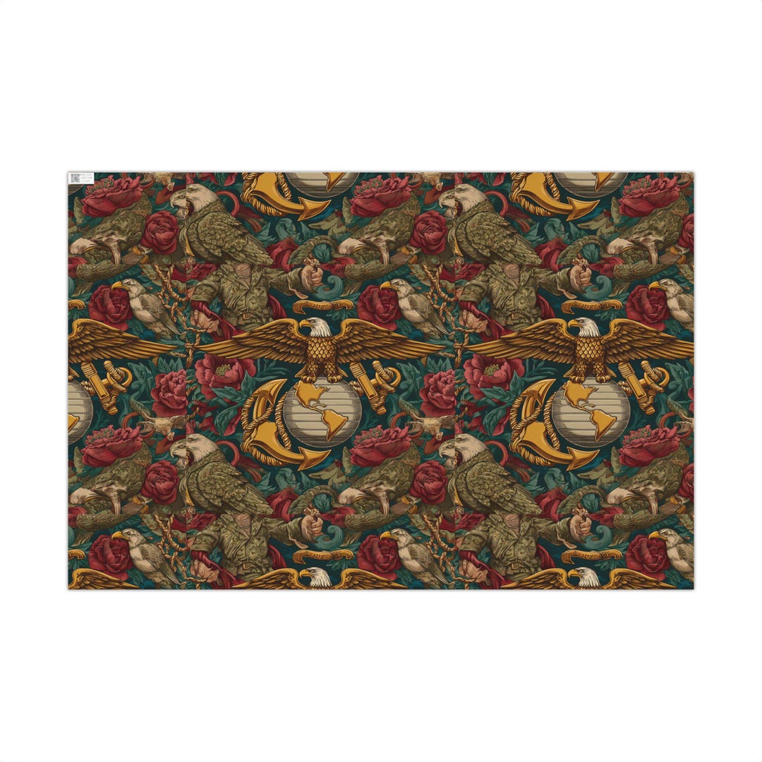 Marine Corps Inspired Wrapping Paper | Patriotic Military Gift Wrap ...