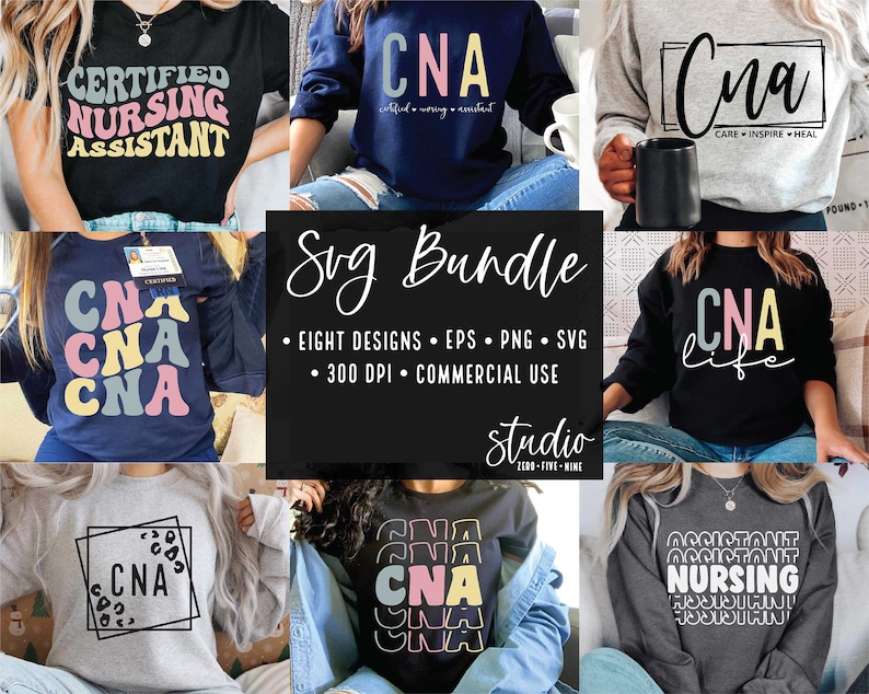 CNA Design Bundle Svg Png, Cna Svgs, Cricket Svg's, Cna T Shirt Designs ...