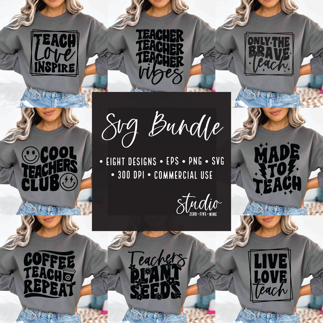 Teacher Bundle Back to School Svg's Retro Teacher SVG Bundle School Svg ...