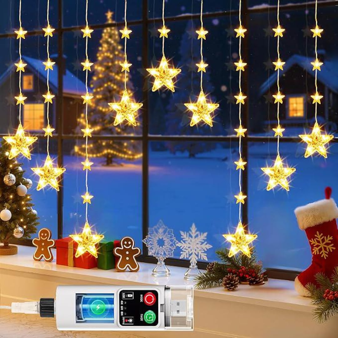 Custom Rechargeable Christmas Star Window Lights – Festive LED Decor - Etsy