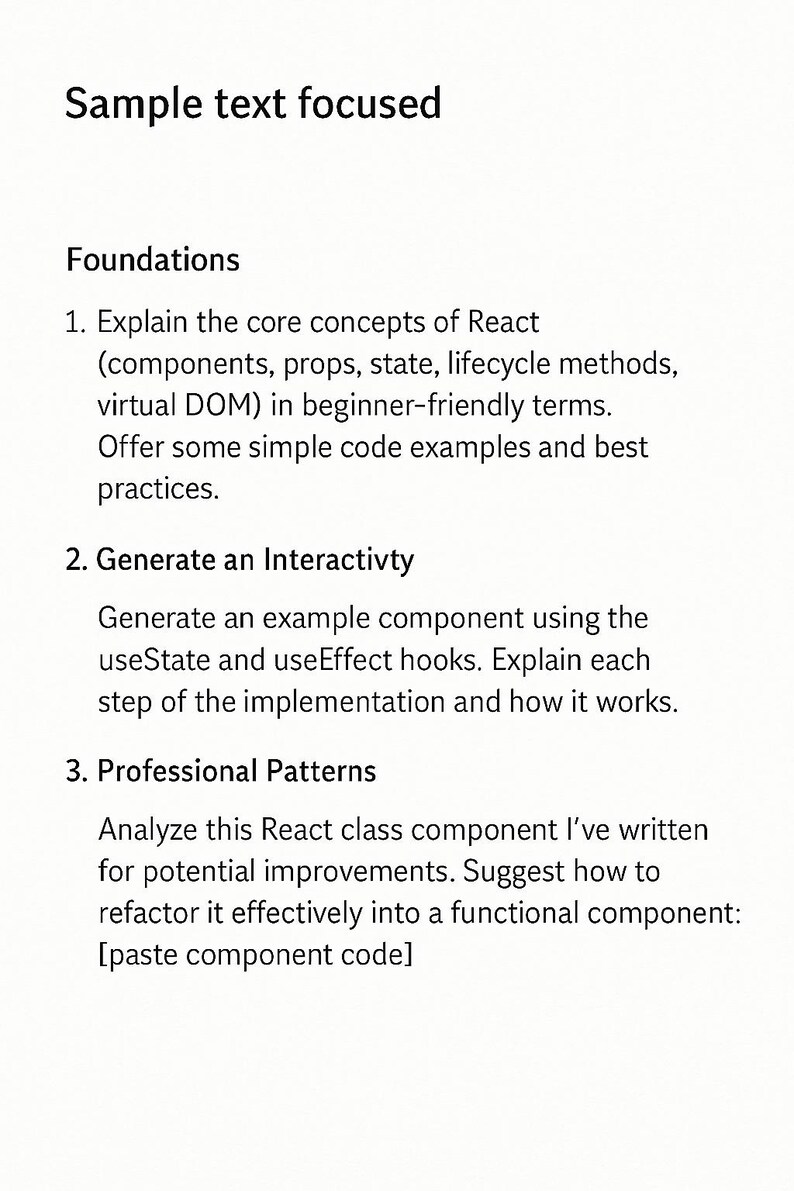 React AI Prompt Pack for Beginners | 50 Expert Chatgpt Prompts to Learn ...