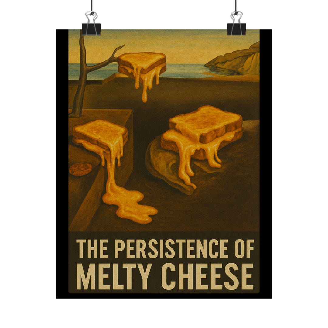 Salvador Dali Inspired Art Print, Funny Melty Cheese Pun, Home Decor - Etsy