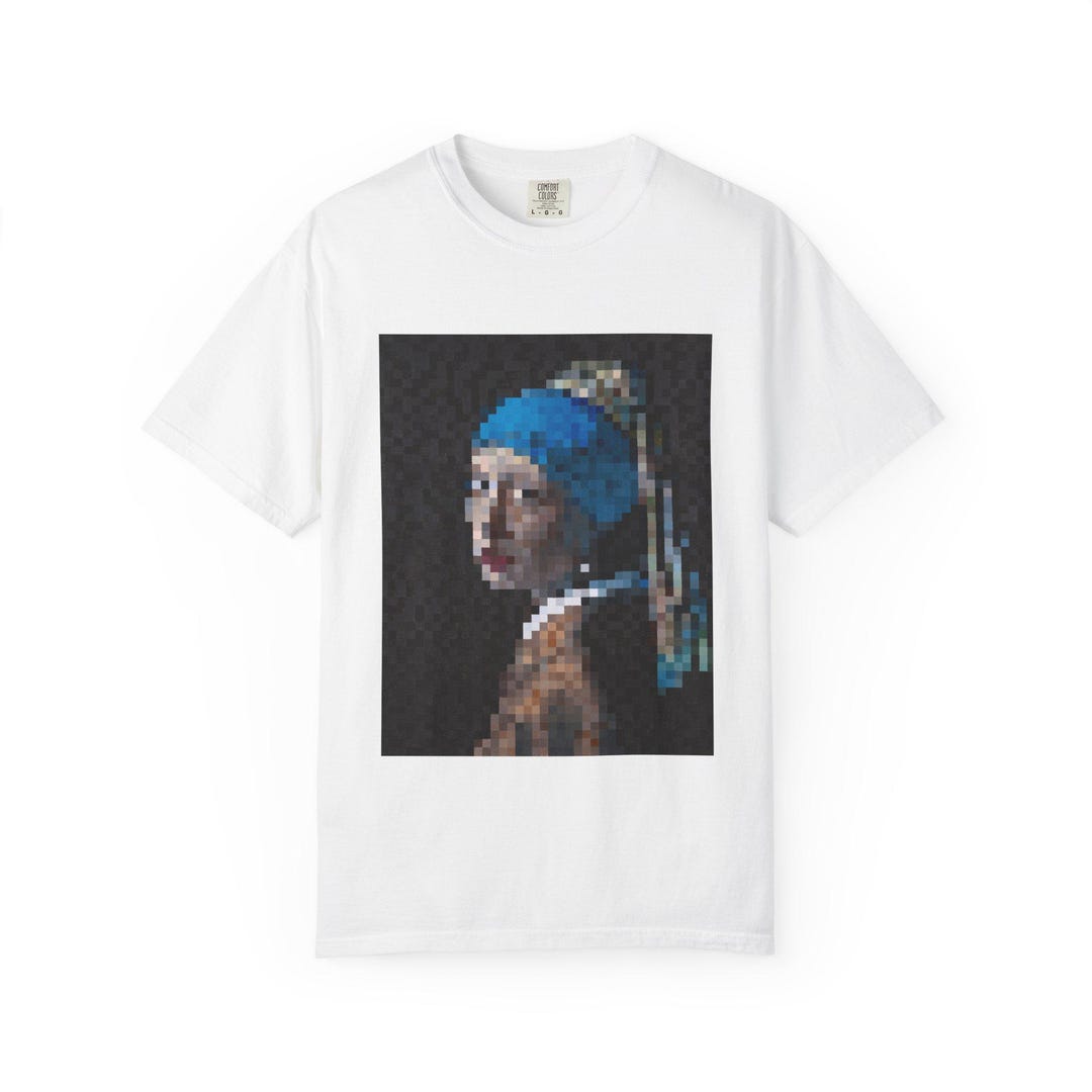 Girl With Pearl Earring Pixelated T-shirt, Art Humor Tee - Etsy