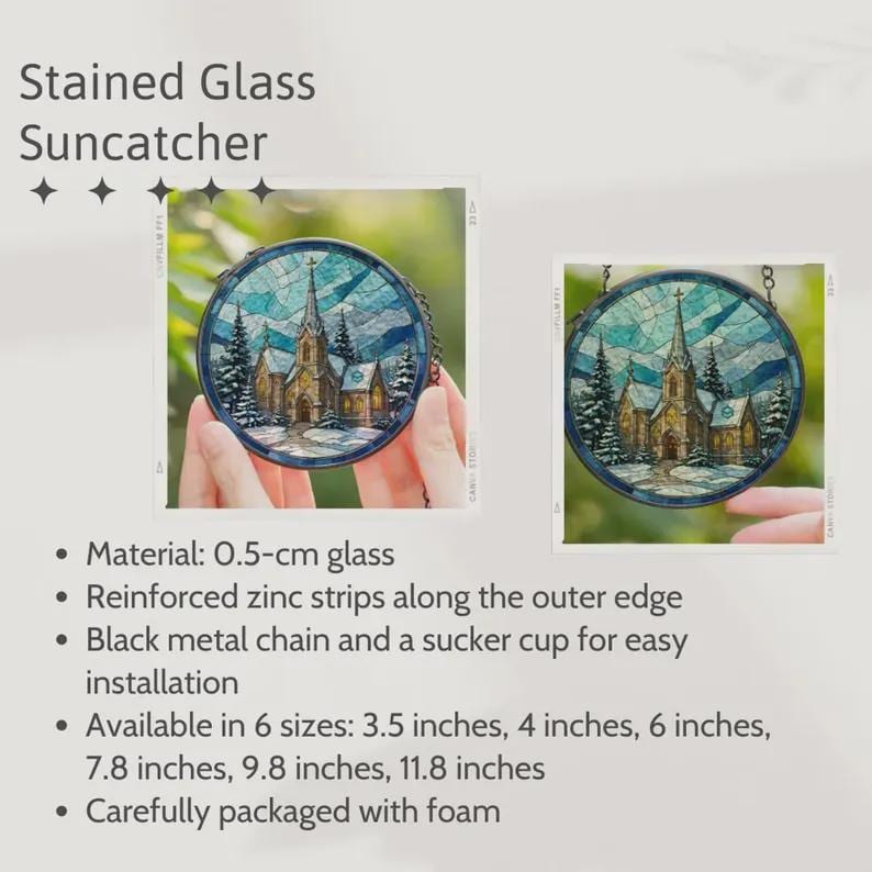 Buddhist Monks Morning Alms Walk Suncatcher, Sunrise Landscape Window ...