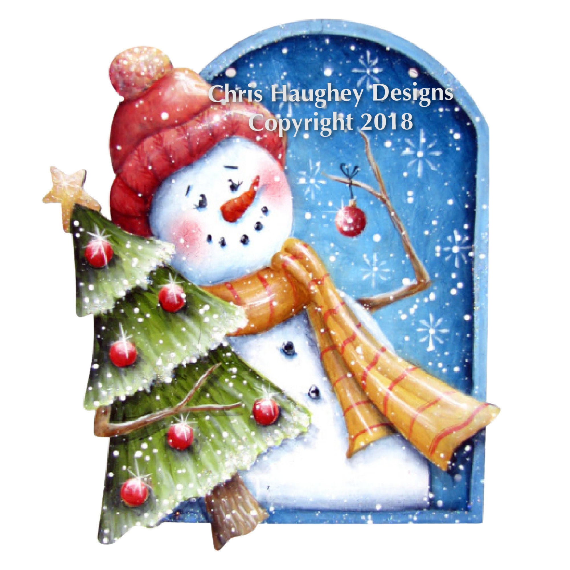 Snowbert Decorates the Tree E-pattern - Designed and Painted by Chris ...