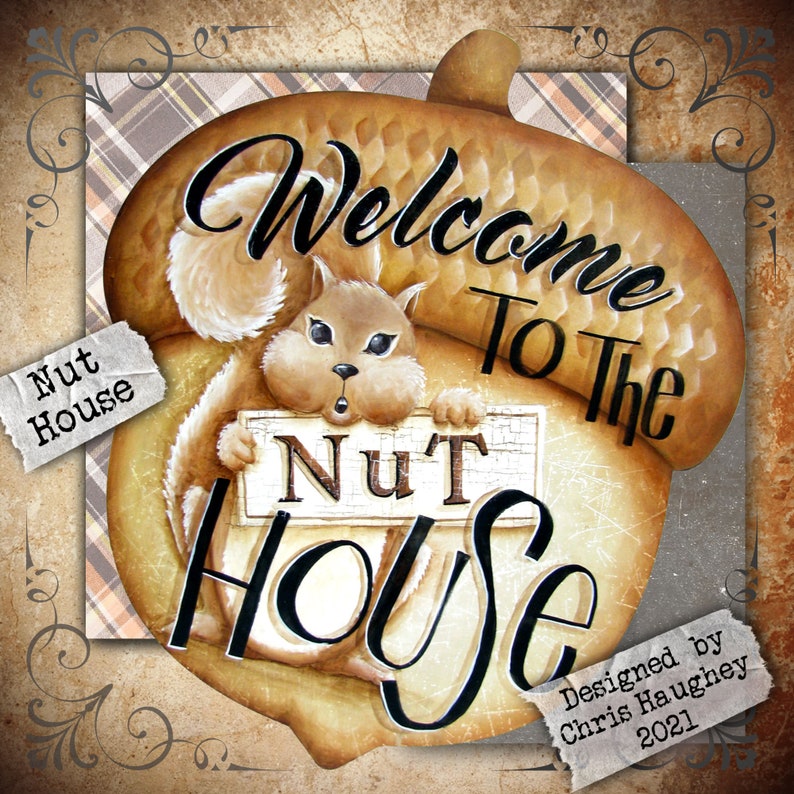 Welcome to the Nut House Plaque E-pattern by Chris Haughey - Etsy