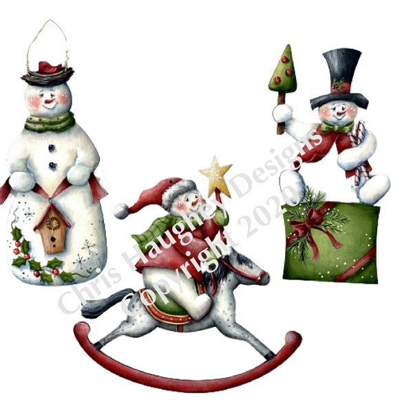 Painted Snowmen Patterns - Etsy