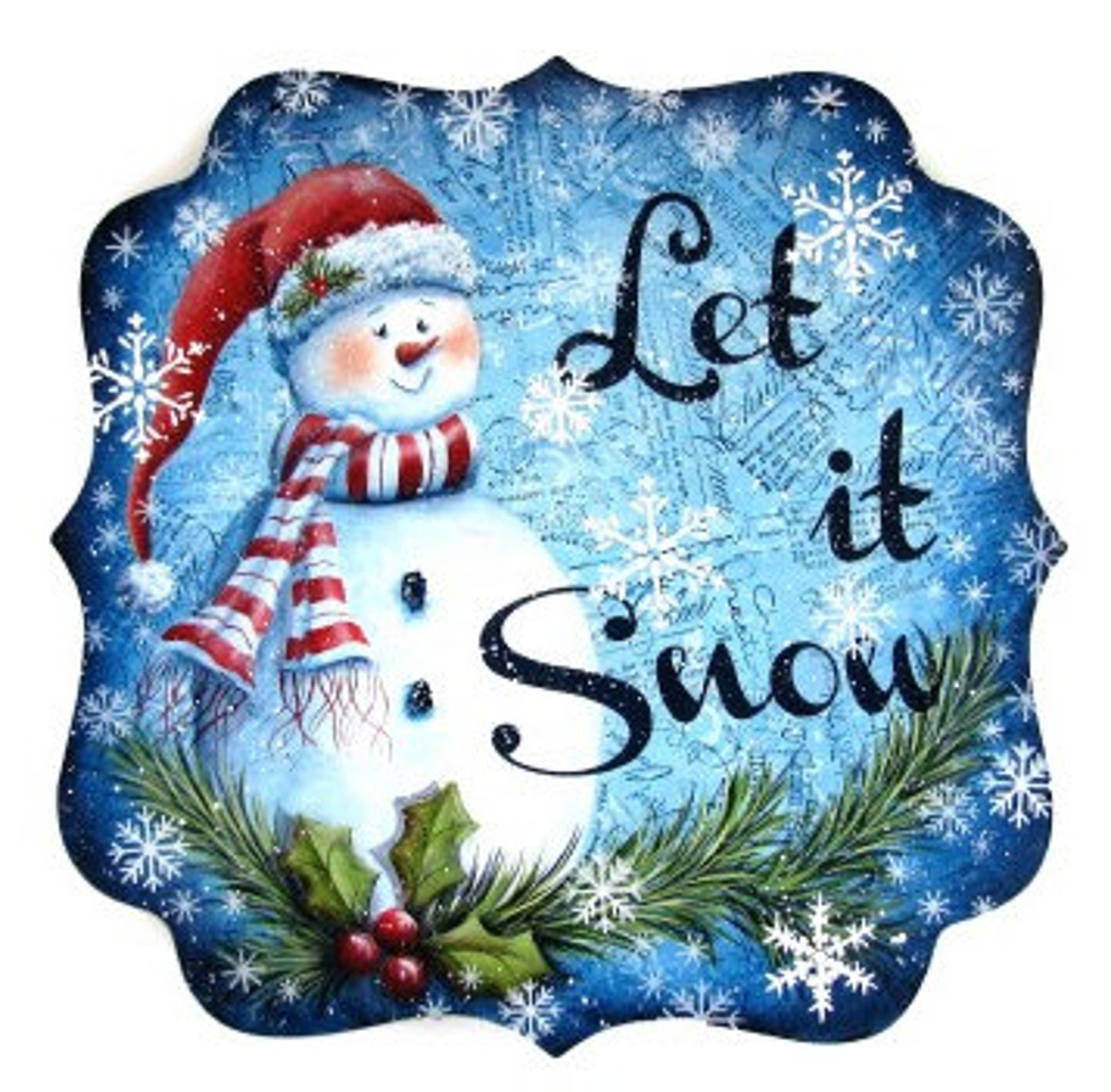 Let It Snow Plaque E-pattern - Etsy
