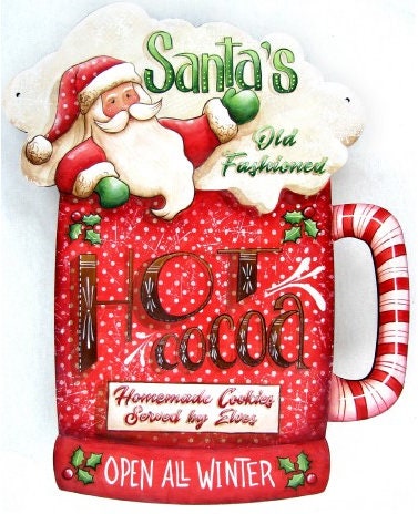 Santa's Hot Cocoa Plaque E-pattern - Etsy