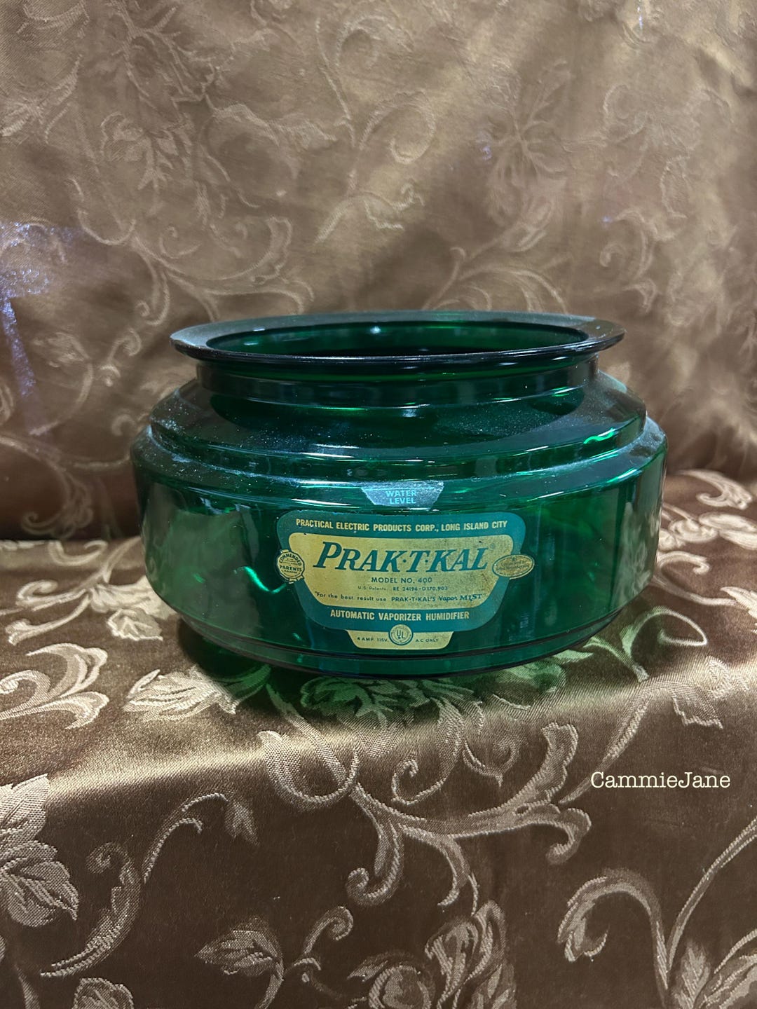1950s Prak-t-kal Green Glass Humidifier Base - Anchor Hocking Forest ...