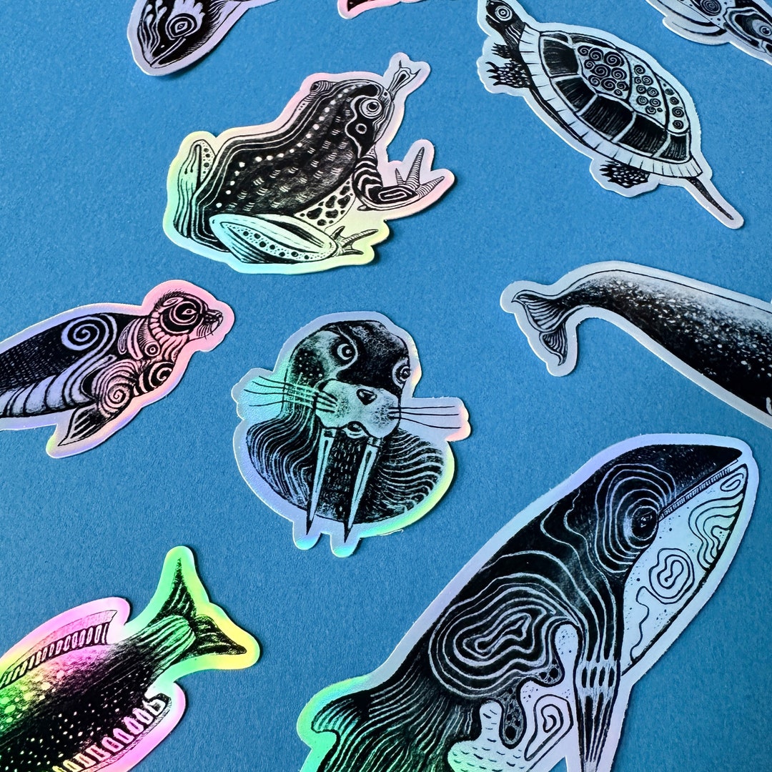 Holographic Sticker Ocean Animals - Etsy