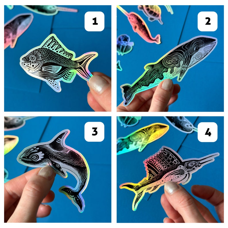 Holographic Sticker Ocean Animals - Etsy