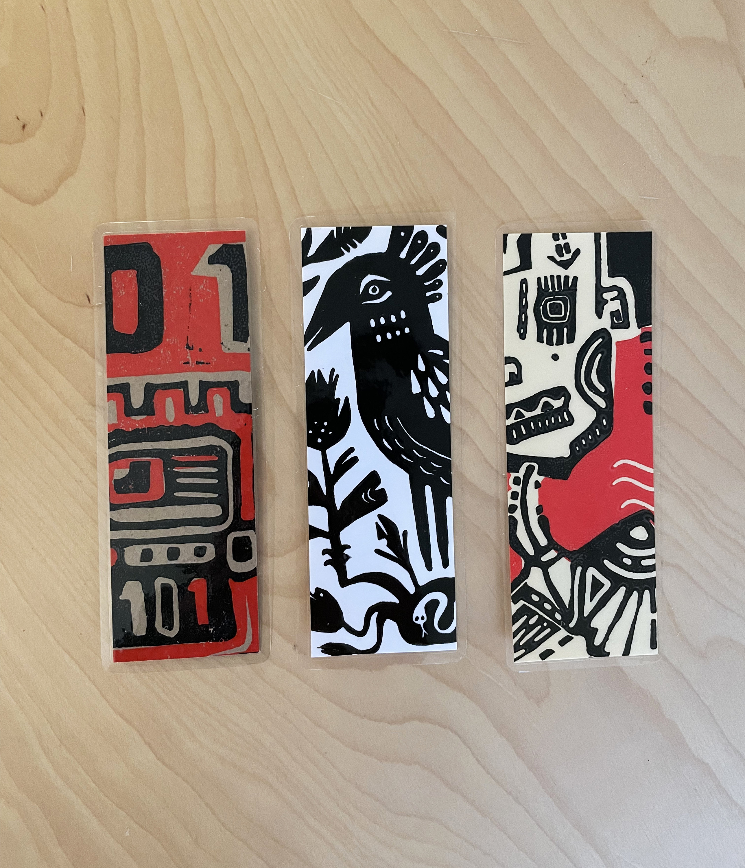 Bookmarks of Lino Prints // Set of 3 - Etsy