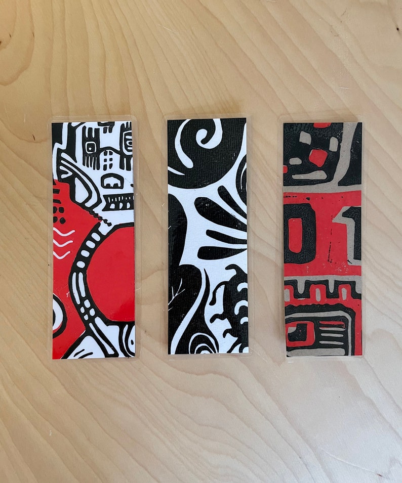 Bookmarks of Lino Prints // Set of 3 - Etsy