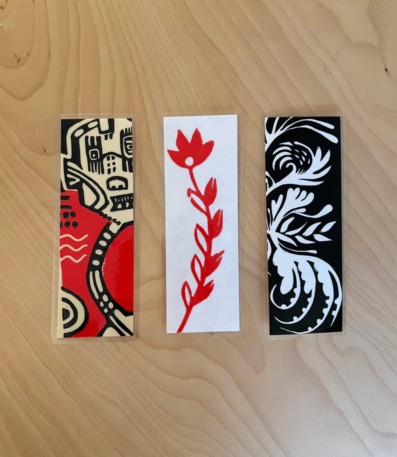 Bookmarks of Lino Prints // Set of 3 - Etsy