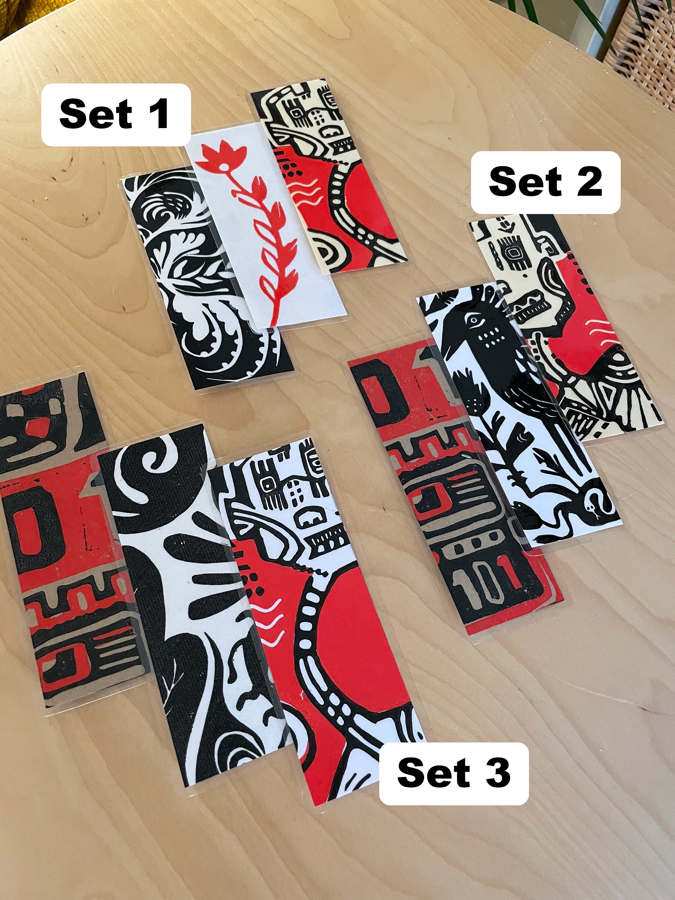 Bookmarks of Lino Prints // Set of 3 - Etsy