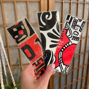 Bookmarks of Lino Prints // Set of 3 - Etsy