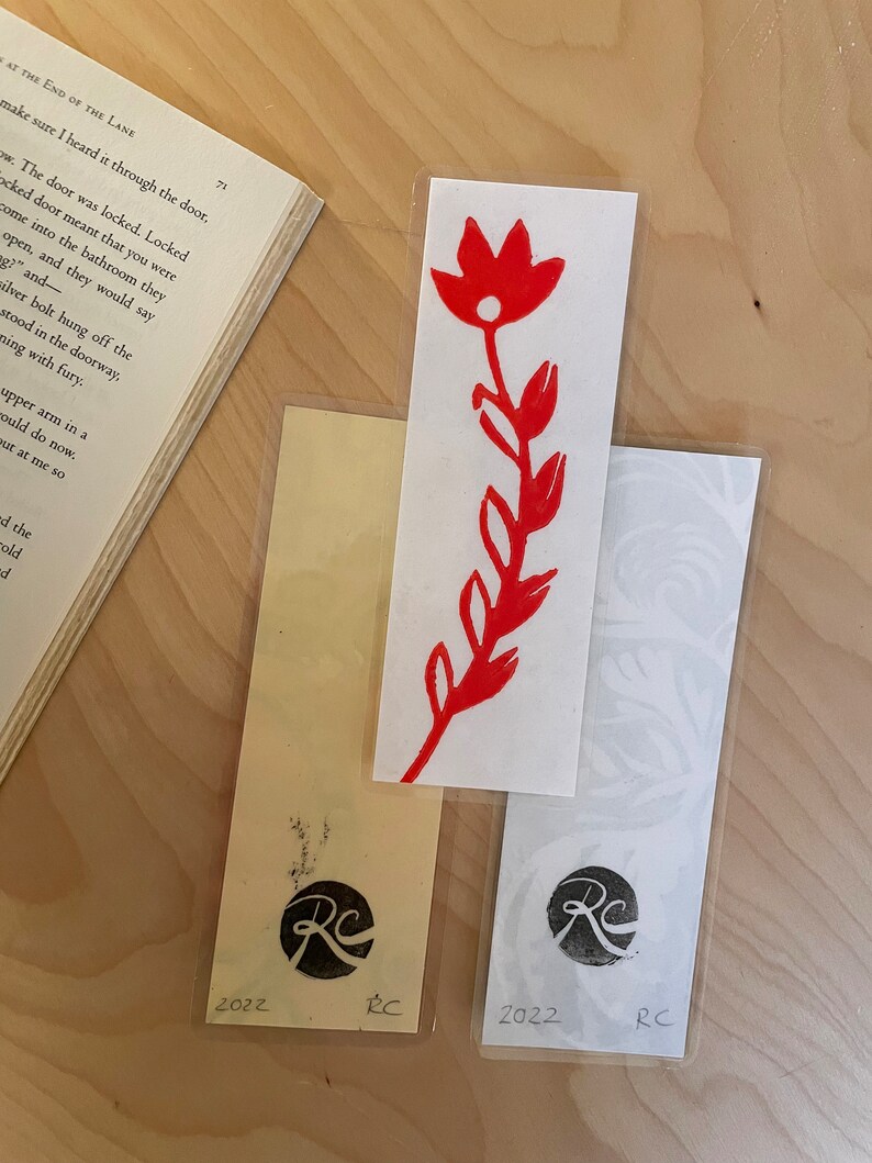 Bookmarks of Lino Prints // Set of 3 - Etsy