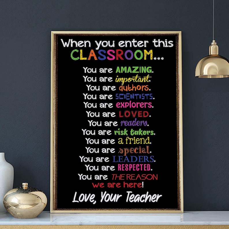 When You Enter This Classroom Poster, Inspirational Quotes Wall Art ...