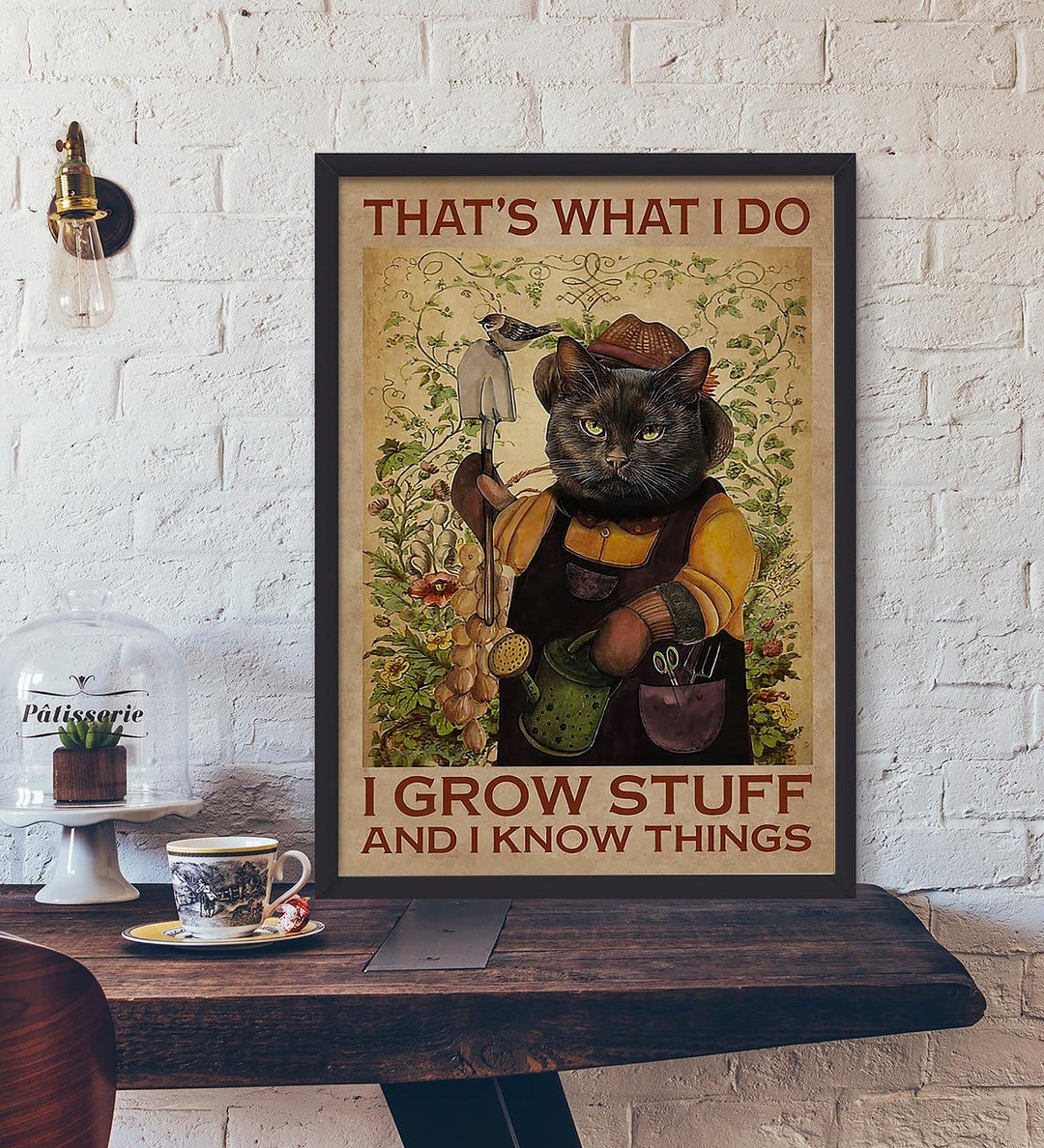 That's What I Do I Grow Stuff and I Know Things Poster, Funny Black Cat ...