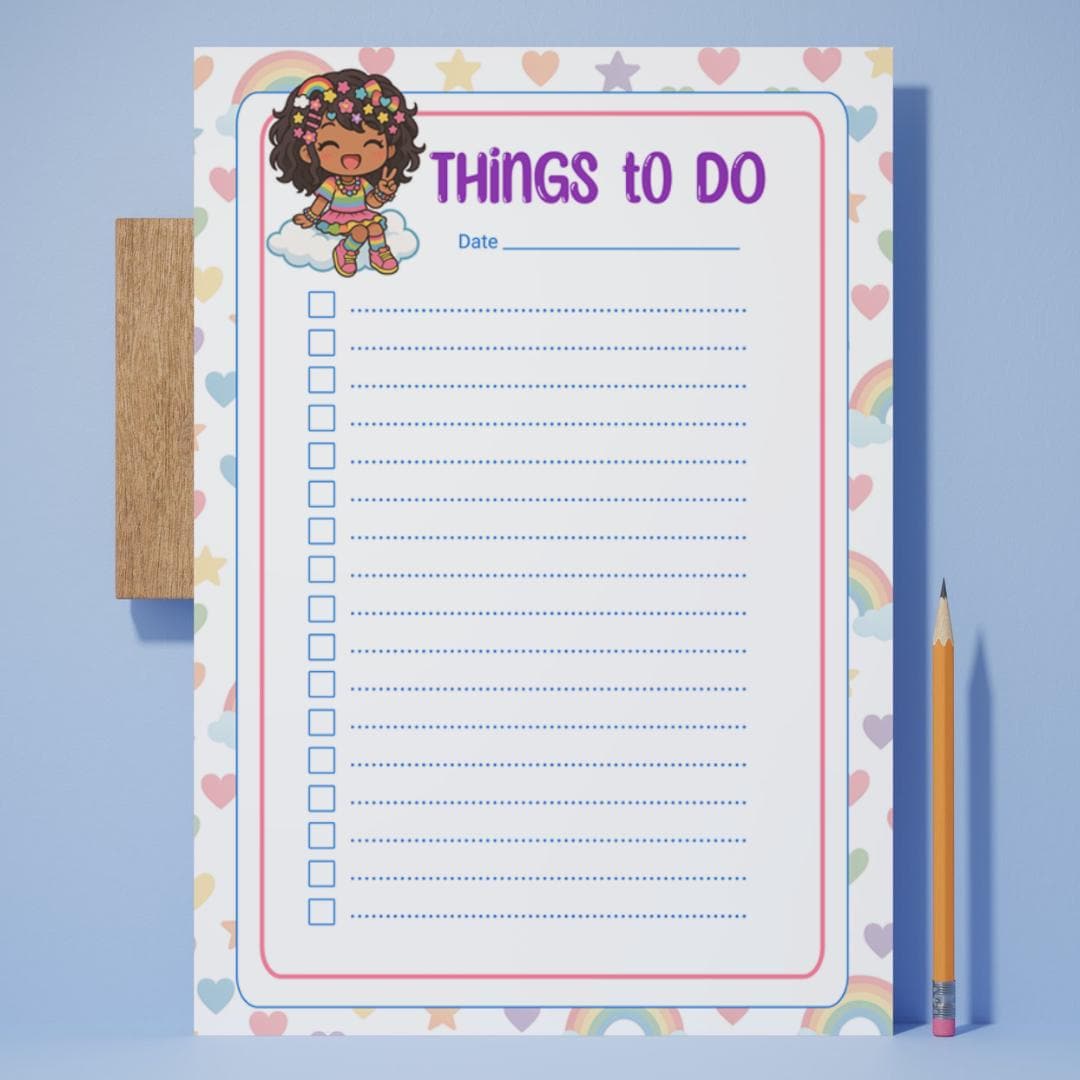 Kawaii Rainbow To-do List Printable | Pastel Planner Page, Decora ...