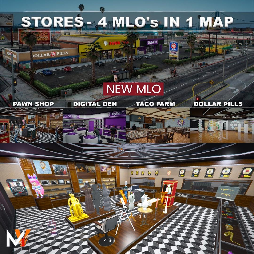 Fivem 4 Stores Mlo in 1 Map: New Custom Interior - Etsy