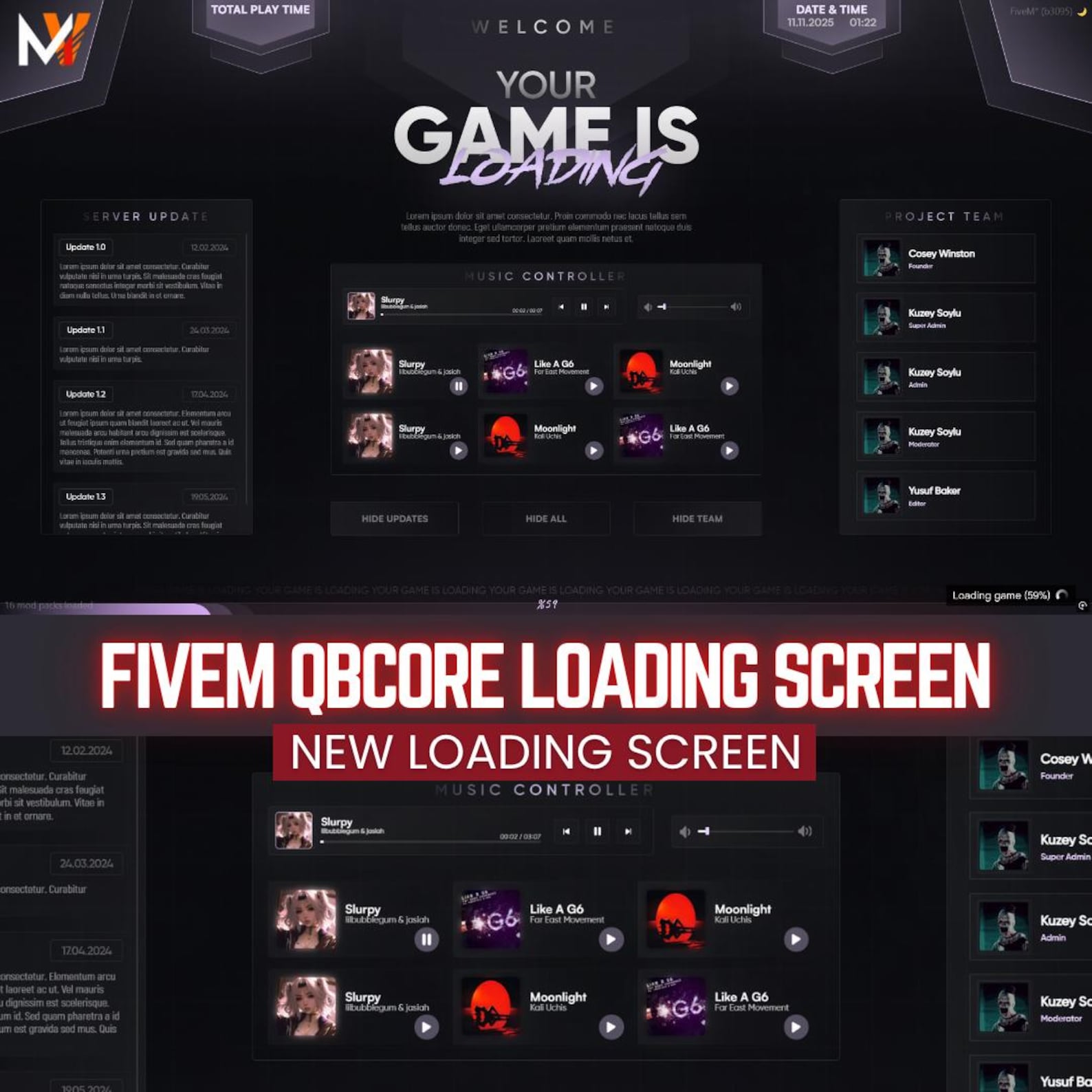 Fivem Qbcore Loading Screen V3: With Music System - Etsy