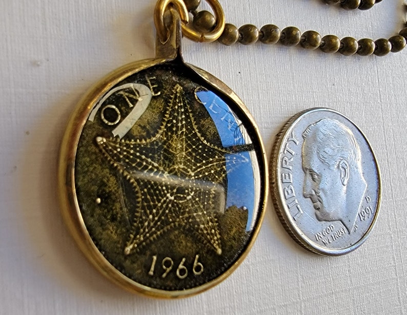 Bahamas Starfish Coin Pendant - Etsy