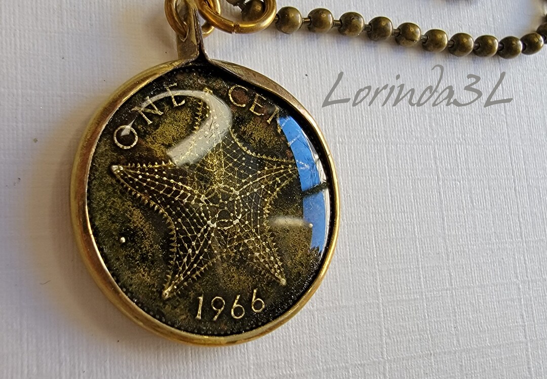 Bahamas Starfish Coin Pendant - Etsy